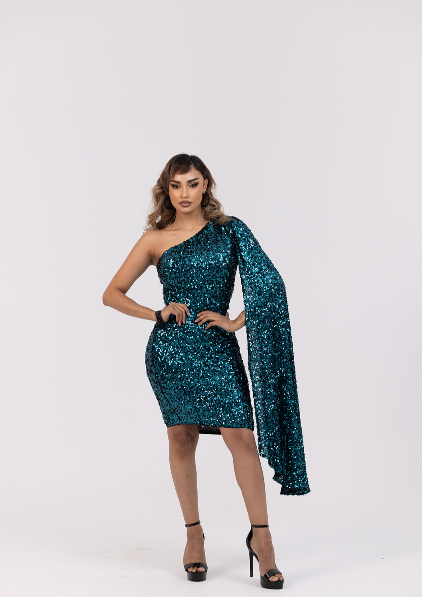 Ariana Angle Hem Dress Teal W&L Exclusive – Windsor & Lux